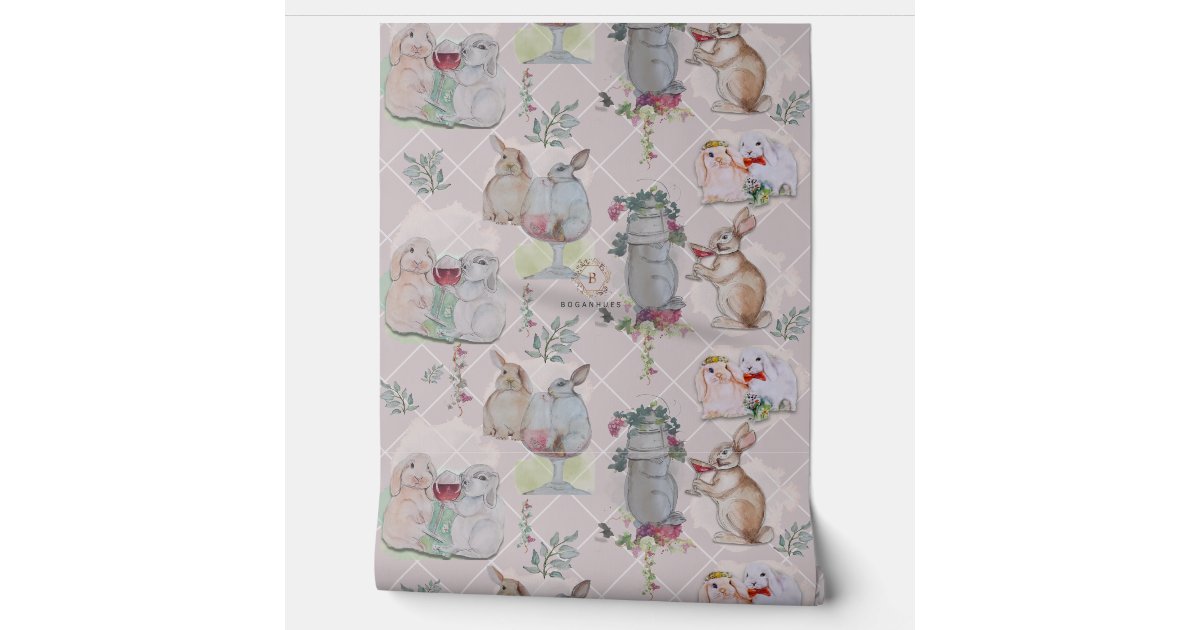 Pipa & Marlow Bunny TaleTheme Wallpaper | Zazzle