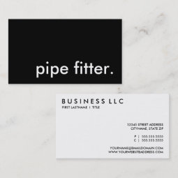 pipe fitter. business card | Zazzle