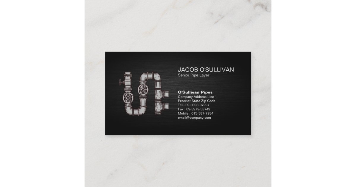 Pipe Layer Fitter Plumber Plumbing Business Card | Zazzle