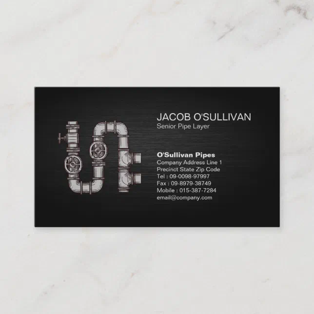 Pipe Layer Fitter Plumber Plumbing Business Card | Zazzle
