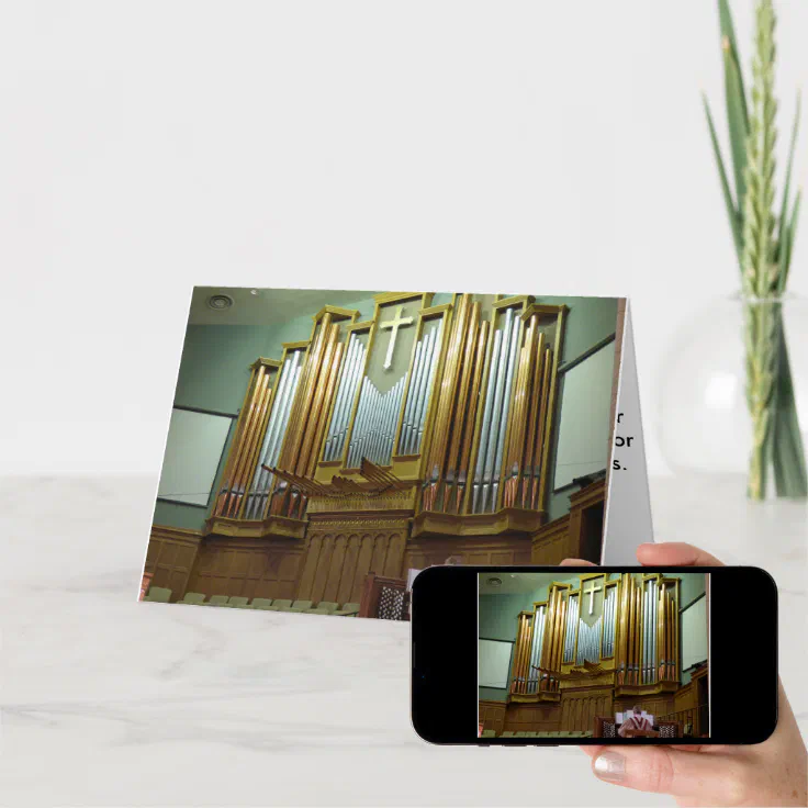 Pipe Organ and Organist Card | Zazzle