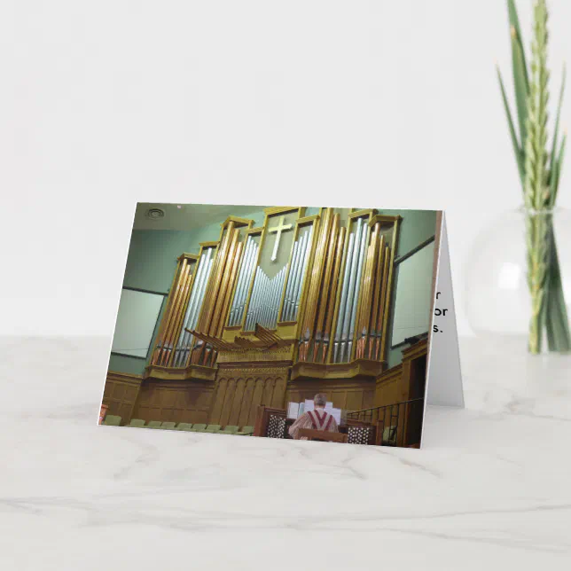 Pipe Organ and Organist Card | Zazzle