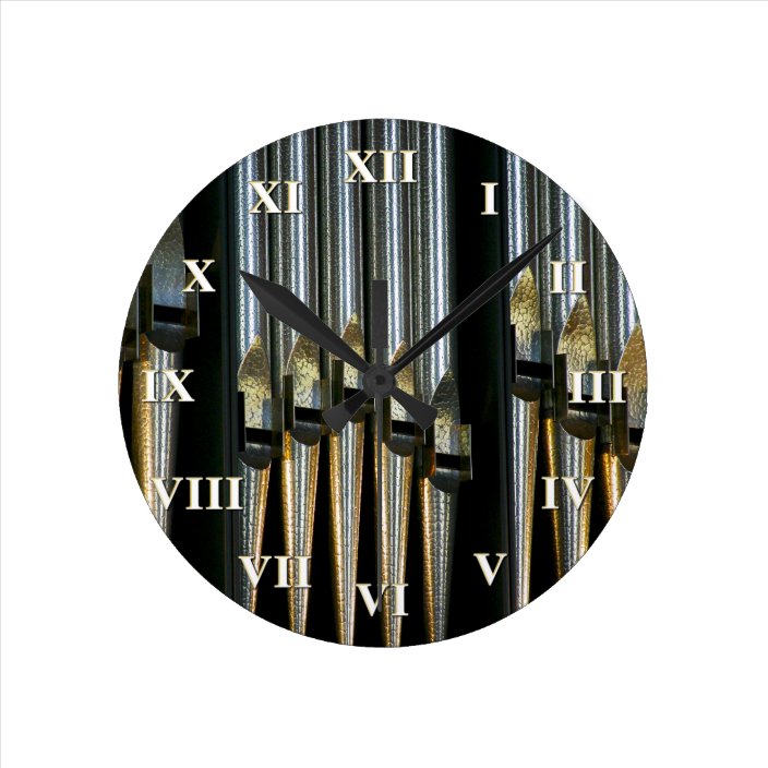 Pipe organ clock with roman numerals | Zazzle.com