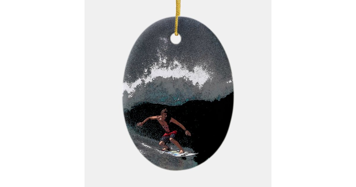 Pipeline Surfer Christmas Ornament | Zazzle