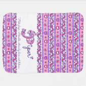 Piper name meaning pink purple heart and flower baby blanket | Zazzle