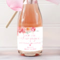 Piper Peony Floral Pop the Champagne Bridal Shower Sparkling Wine Label ...