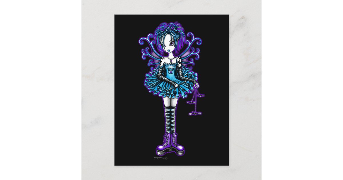"Piper" Postcard Goth Dragonfly Fae | Zazzle