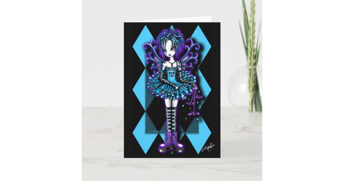 "Piper" Teal Dragonfly Fae Greeting Card | Zazzle