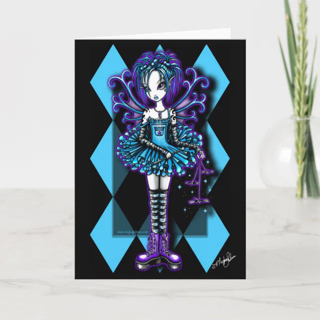 "Piper" Teal Dragonfly Fae Greeting Card | Zazzle