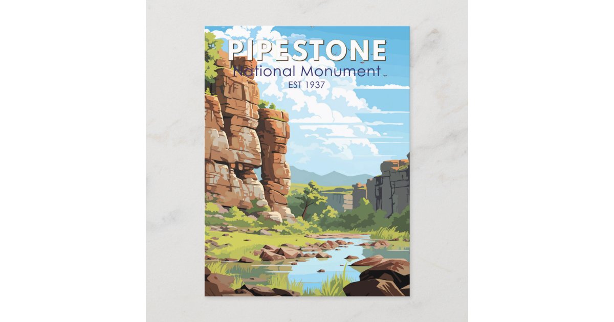 Pipestone National Monument Minnesota Travel Art Postcard | Zazzle