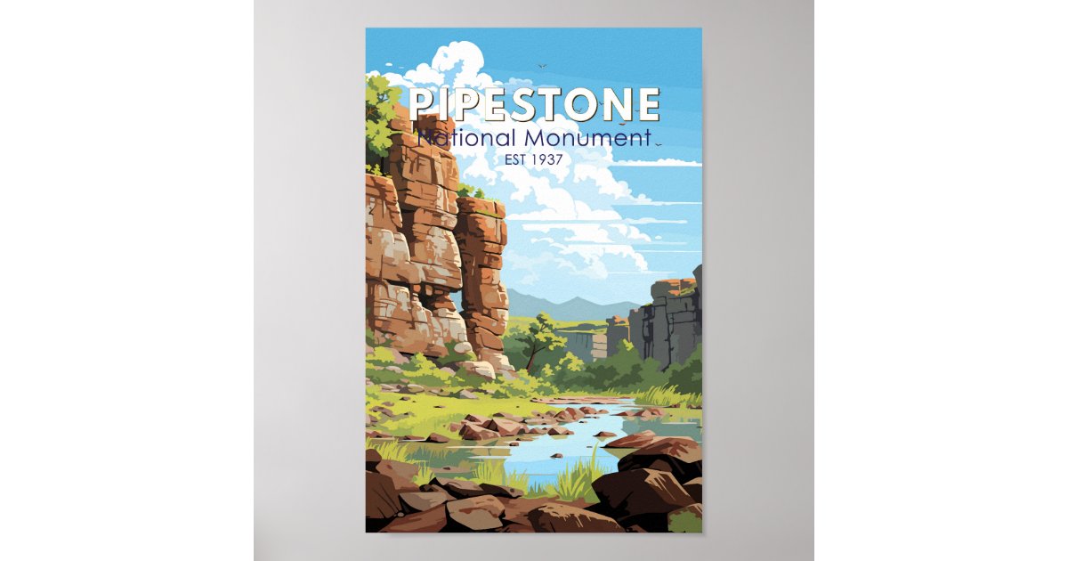 Pipestone National Monument Minnesota Travel Art Poster | Zazzle