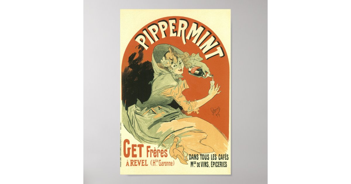 Pippermint Vintage French Advertising Poster | Zazzle Pippermint Vintage French Advertising Poster | Zazzle