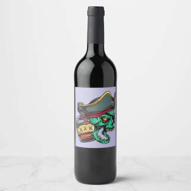 Pirat Flasche Rum pirate bottle rhum Wine Label | Zazzle