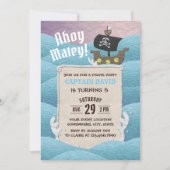 Pirate Ahoy Matey Boy Birthday Party Invitation | Zazzle