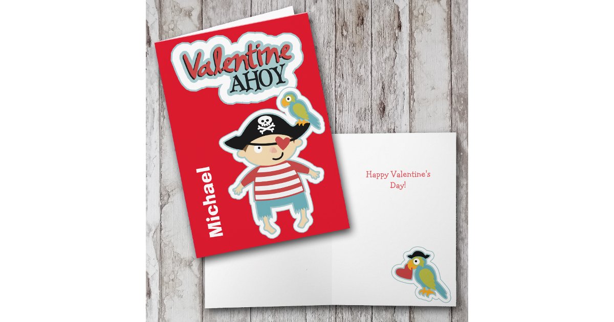 Pirate Ahoy Valentine Card | Zazzle
