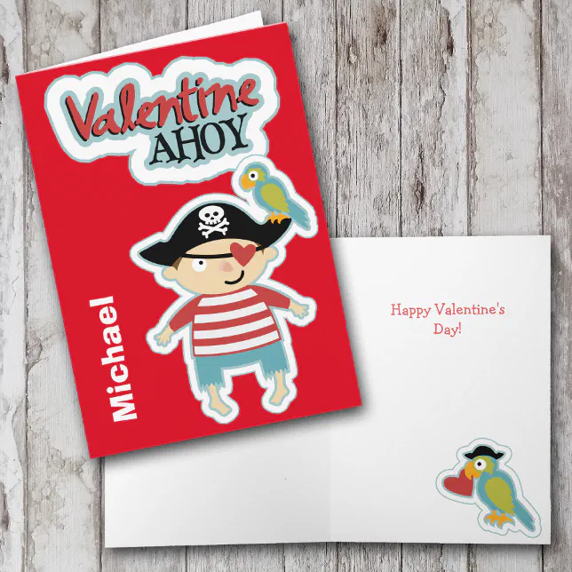 Pirate Ahoy Valentine Card | Zazzle