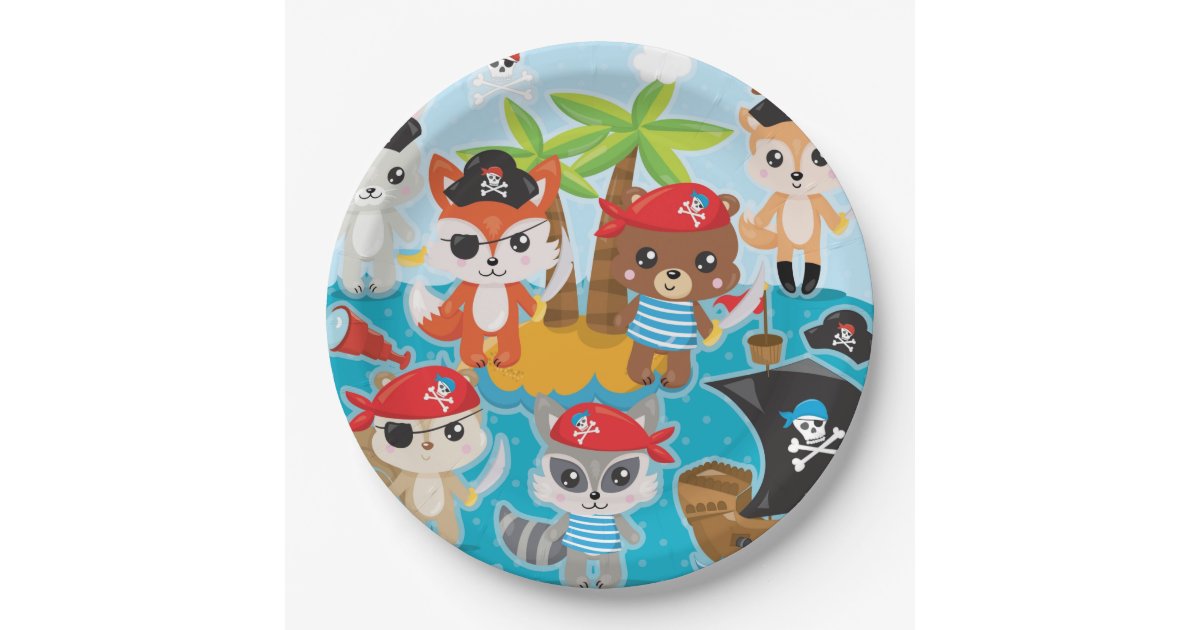 Pirate Animal Crew Paper Plates | Zazzle