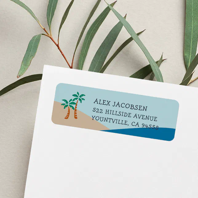 Pirate Beach Return Address Label | Zazzle