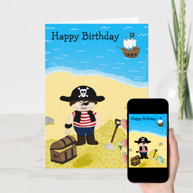 Pirate Birthday Card | Zazzle