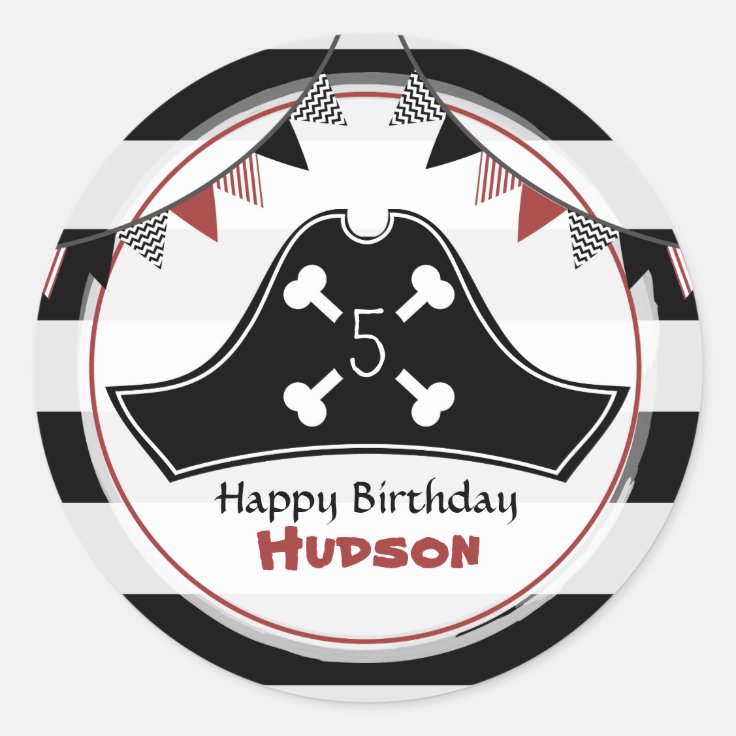 Pirate Birthday Party Sticker | Zazzle