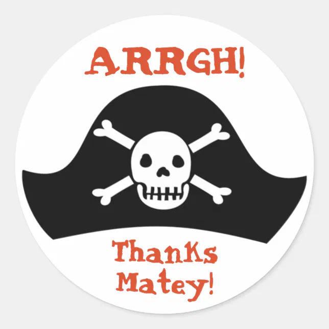 Pirate Birthday Party Stickers | Zazzle