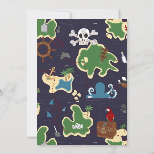 Pirate Birthday Treasure Map Invitation | Zazzle