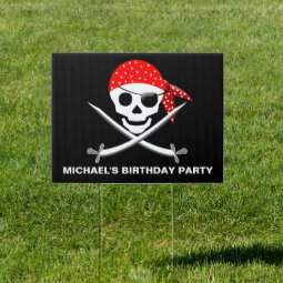 PIRATE BIRTHDAY YARD SIGN - PERSONALIZE | Zazzle