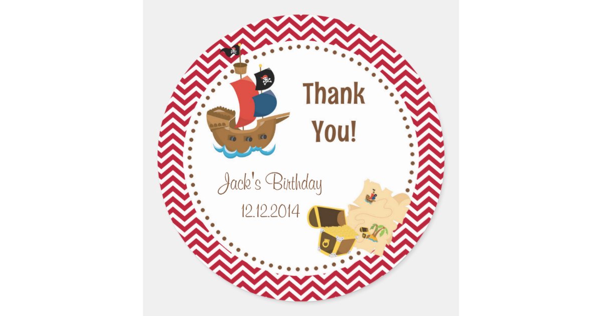 Pirate Boy Birthday Stickers | Zazzle.com