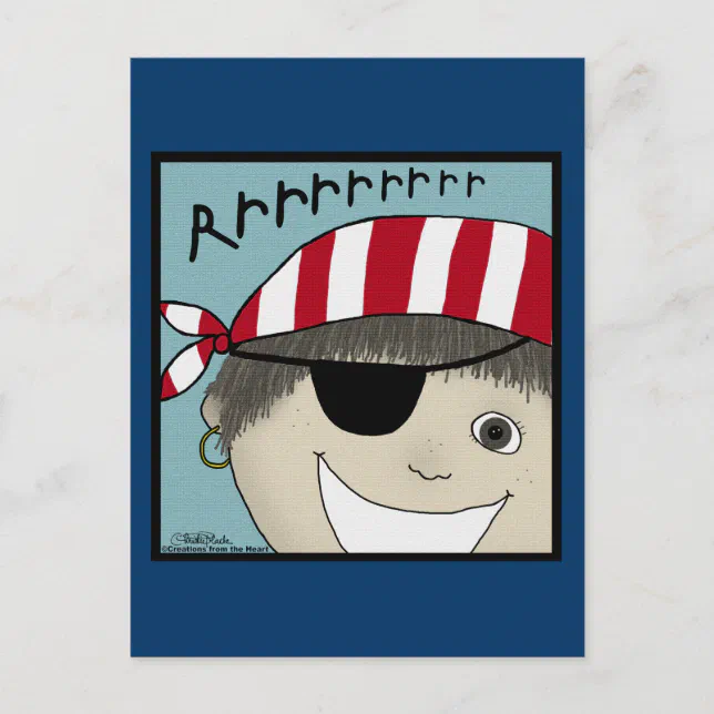 Pirate Boy Rrrrrr Postcard | Zazzle