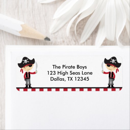 Pirate Boys Return Address Labels | Zazzle