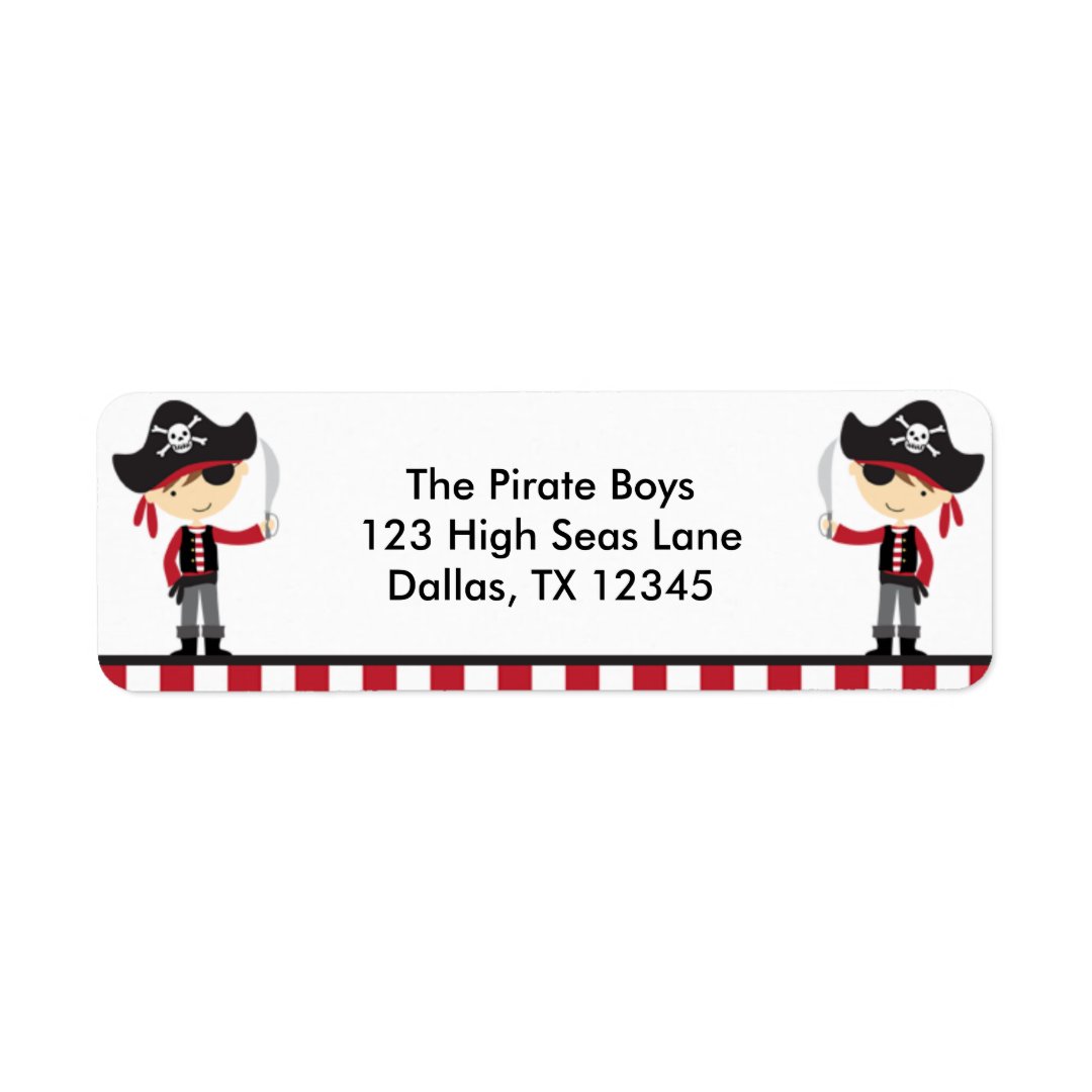 Pirate Boys Return Address Labels | Zazzle