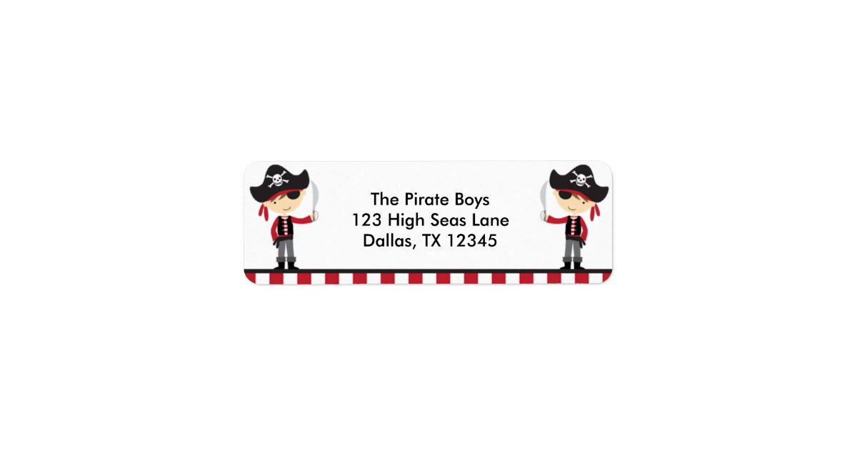 Pirate Boys Return Address Labels | Zazzle