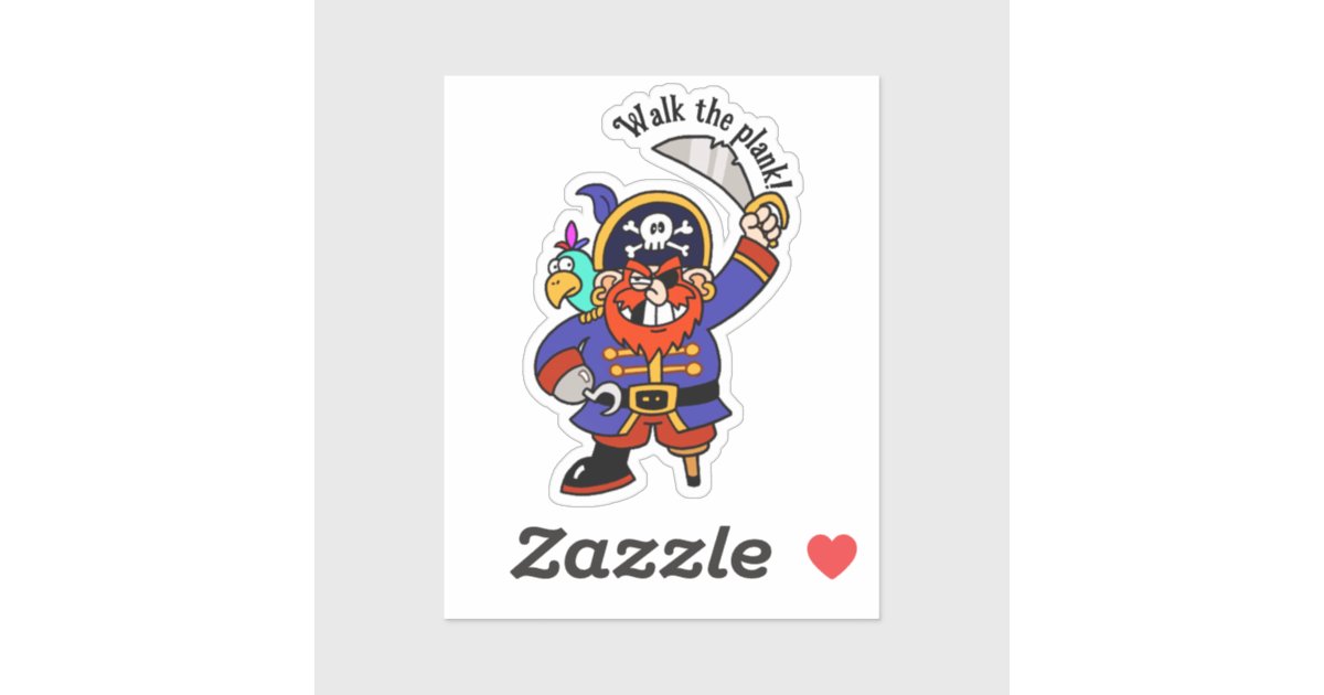 Pirate Capt. with Peg Leg Sticker | Zazzle