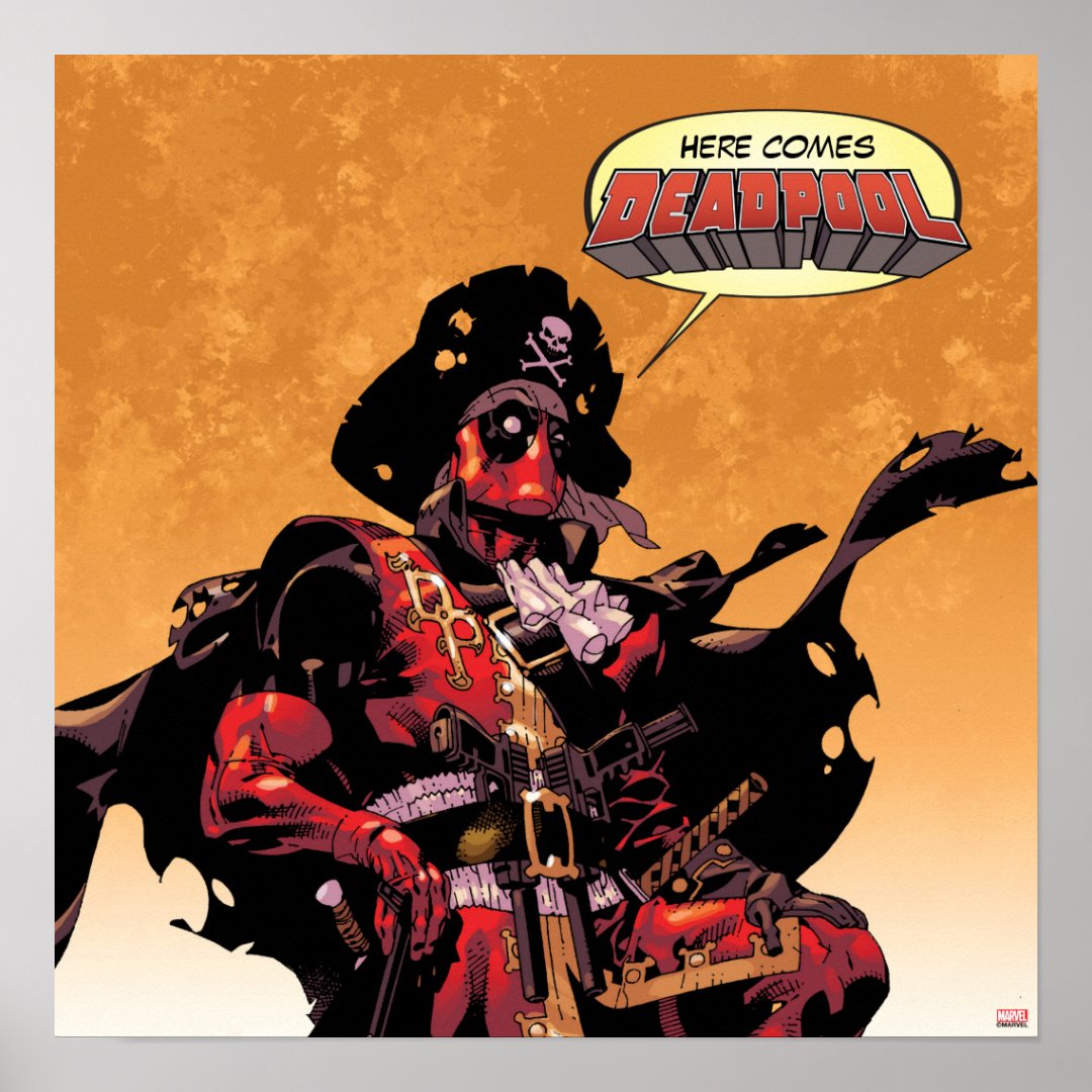 Pirate Captain Deadpool Poster | Zazzle