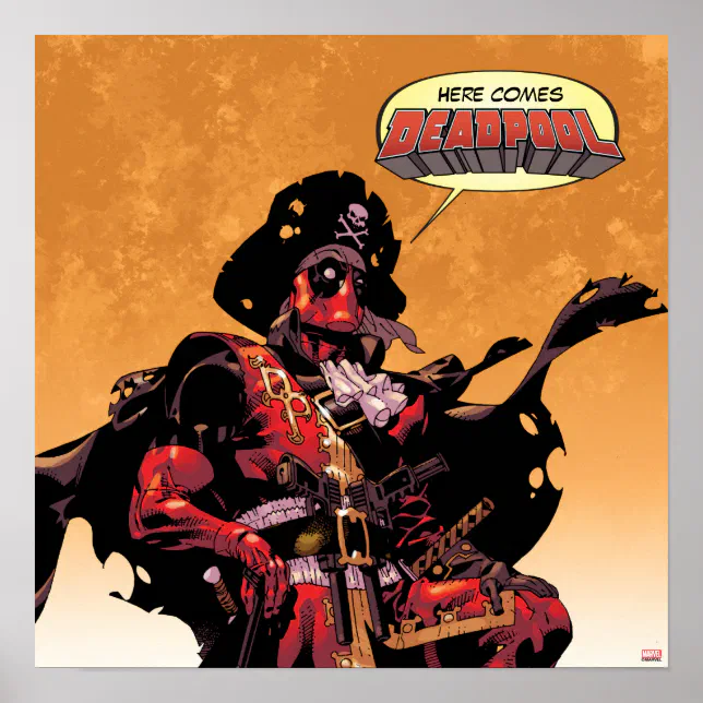 Pirate Captain Deadpool Poster | Zazzle