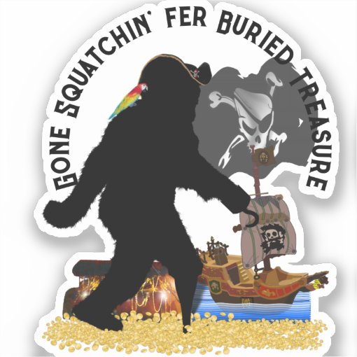 Pirate Captain Sasquatch Sticker | Zazzle
