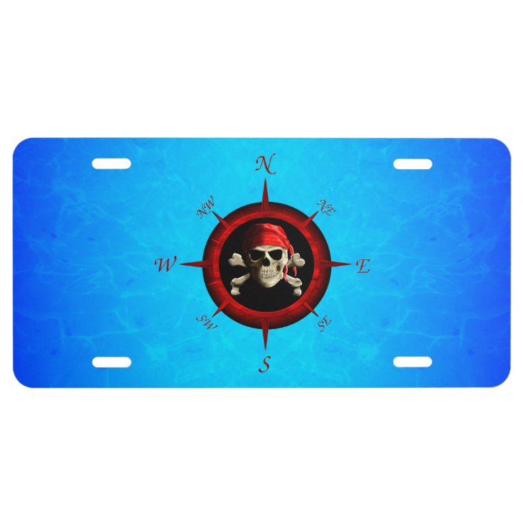 Pirate Compass Rose License Plate | Zazzle