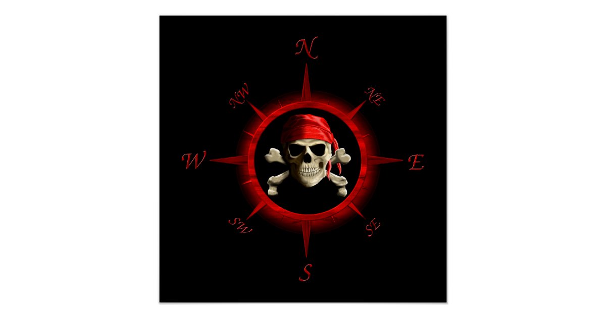 Pirate Compass Rose Poster | Zazzle