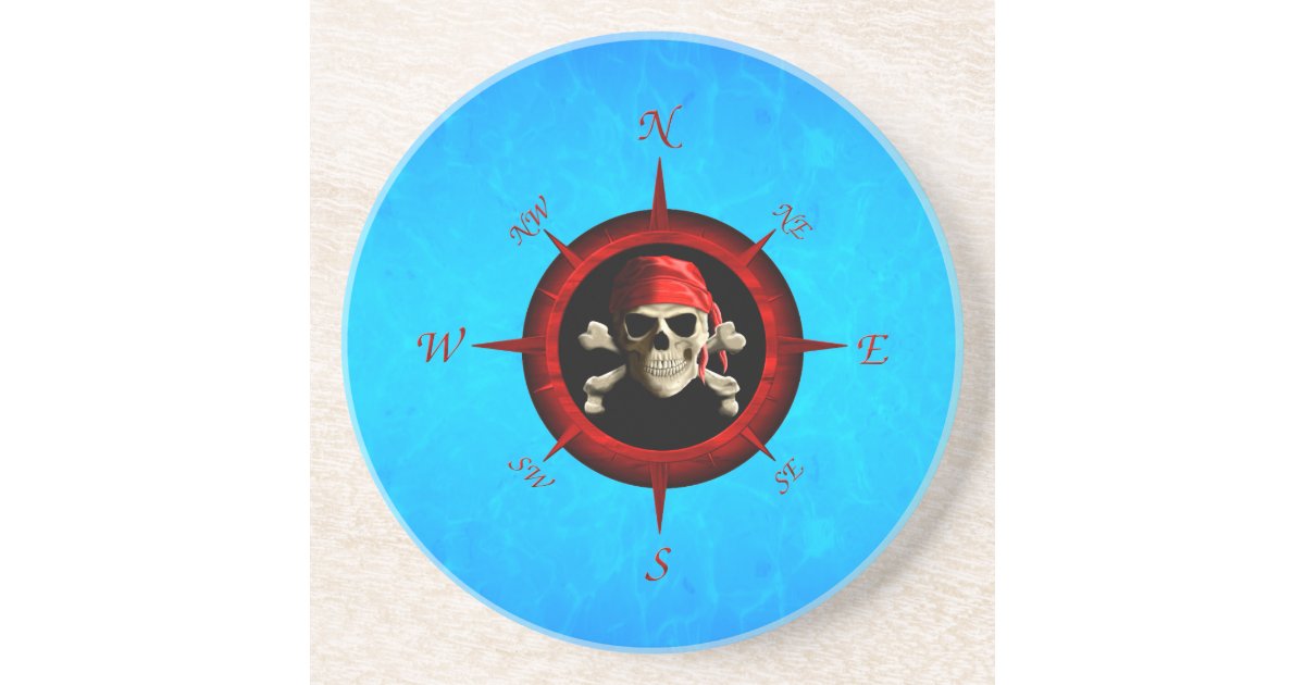 Pirate Compass Rose Sandstone Coaster | Zazzle