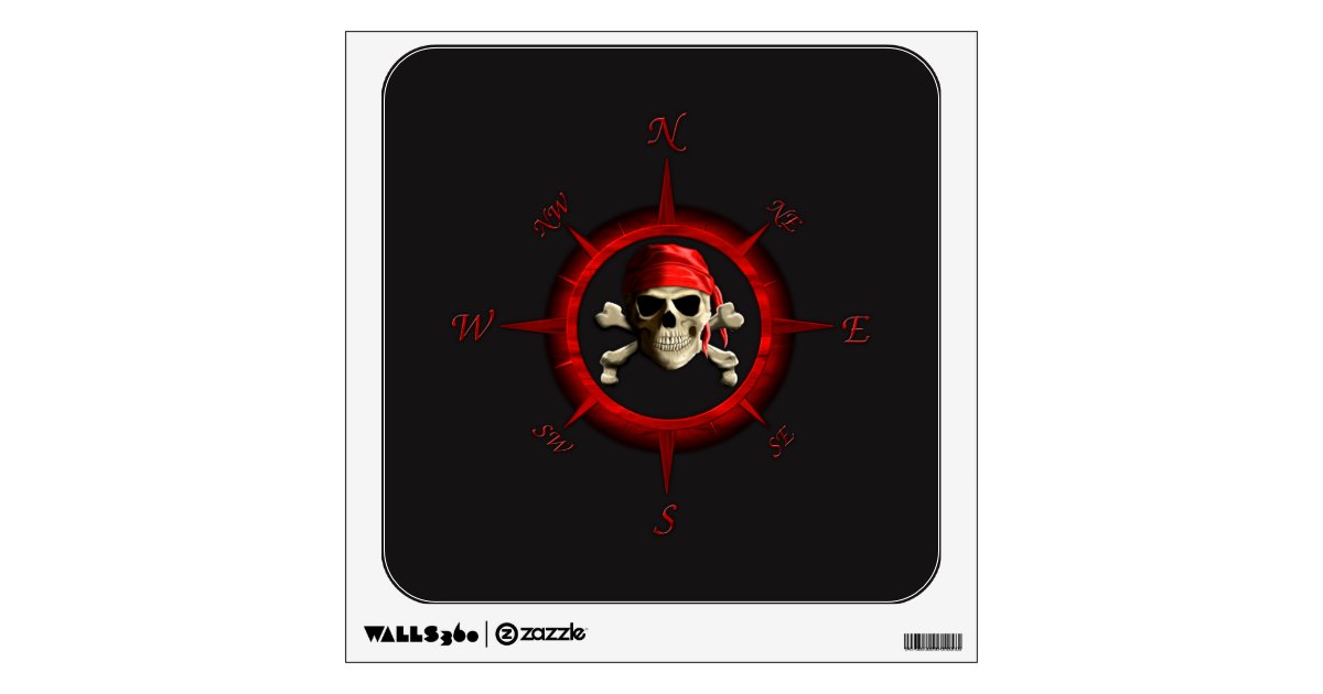 Pirate Compass Rose Wall Decal | Zazzle