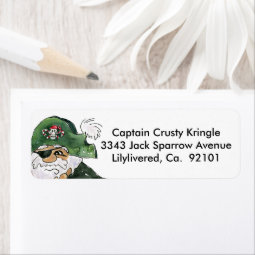 Pirate Cptn Crusty Kringle Return Address Label | Zazzle