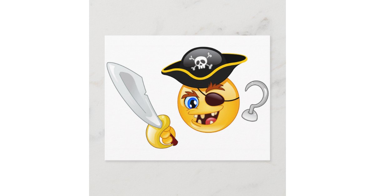 pirate emoji postcard | Zazzle