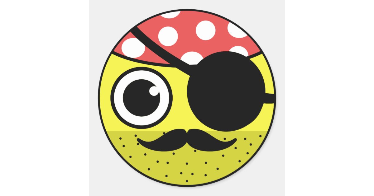 Pirate Face Classic Round Sticker | Zazzle