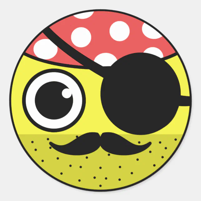 Pirate Face Classic Round Sticker | Zazzle