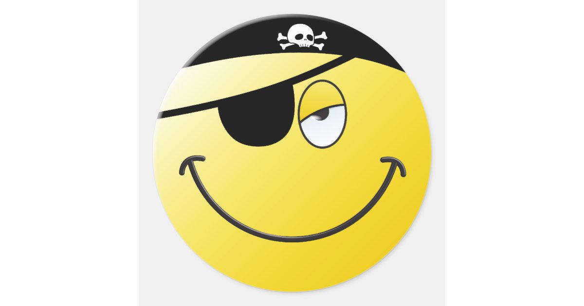 Pirate Face Classic Round Sticker | Zazzle