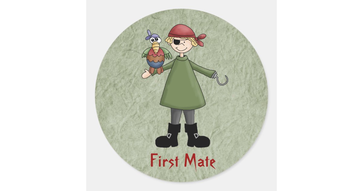 Pirate - First Mate Stickers | Zazzle