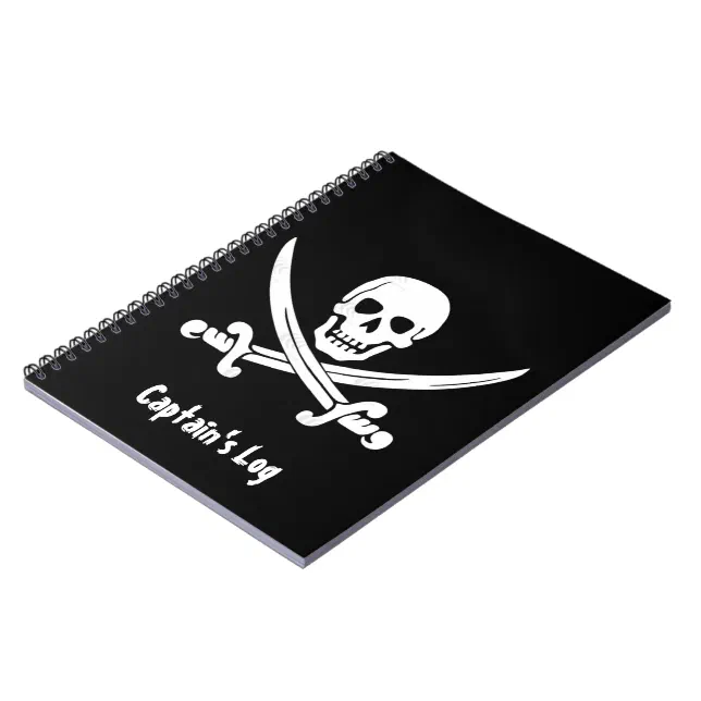 Pirate Flag Captain's Log Custom Notebook | Zazzle