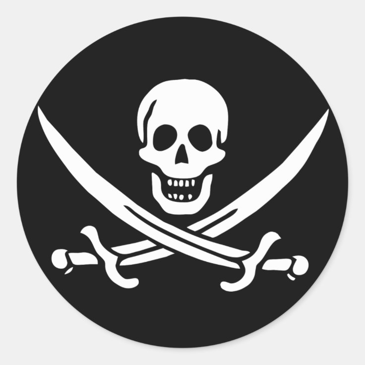 Pirate Flag Classic Round Sticker | Zazzle