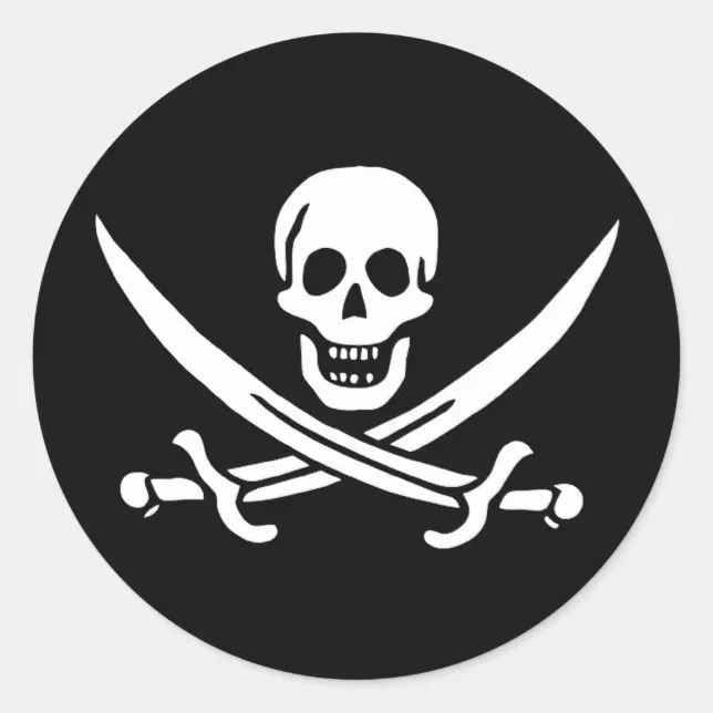 Pirate Flag of Calico Jack Classic Round Sticker | Zazzle