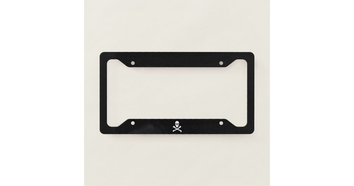 Pirate Flag (Skull and Crossbones) (Jolly Roger) License Plate Frame ...